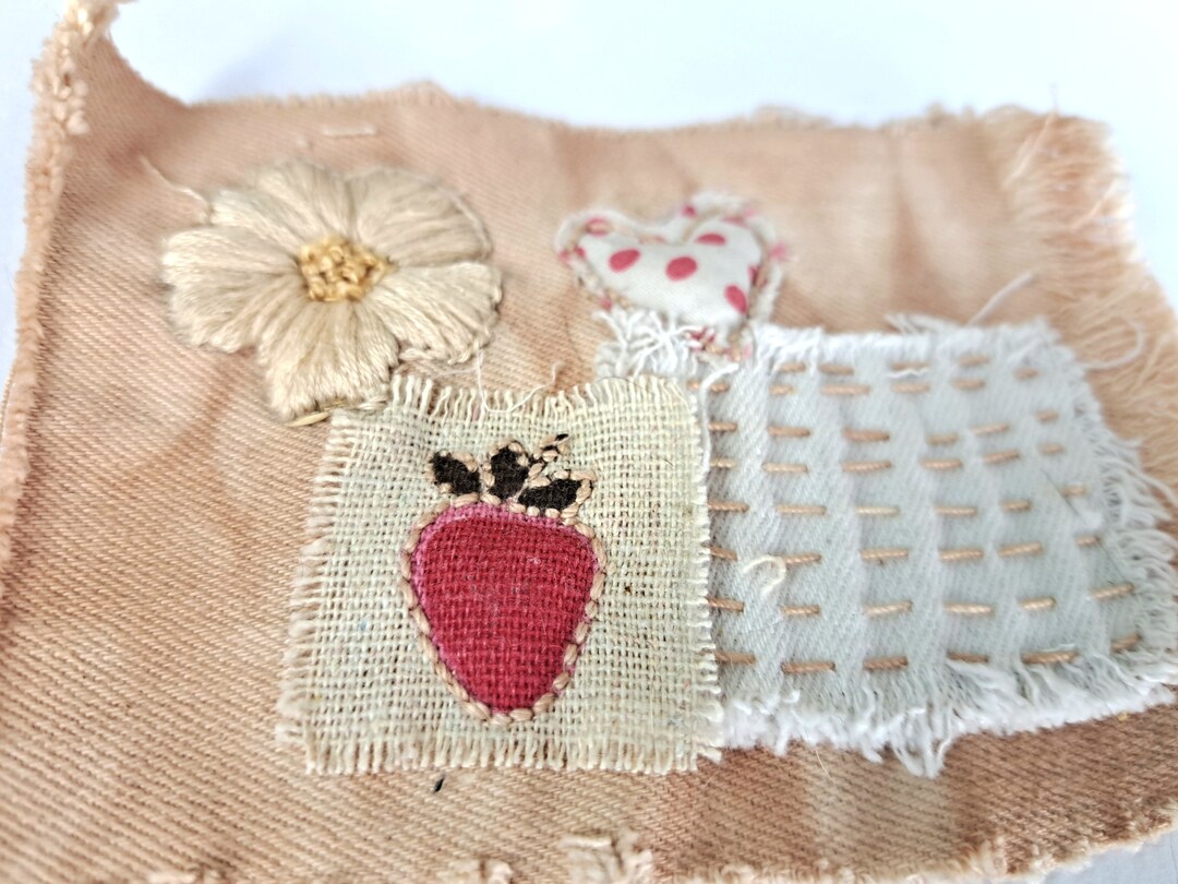 Strawberry Heart Hand Embroidered Denim Patch for Jackets - Etsy
