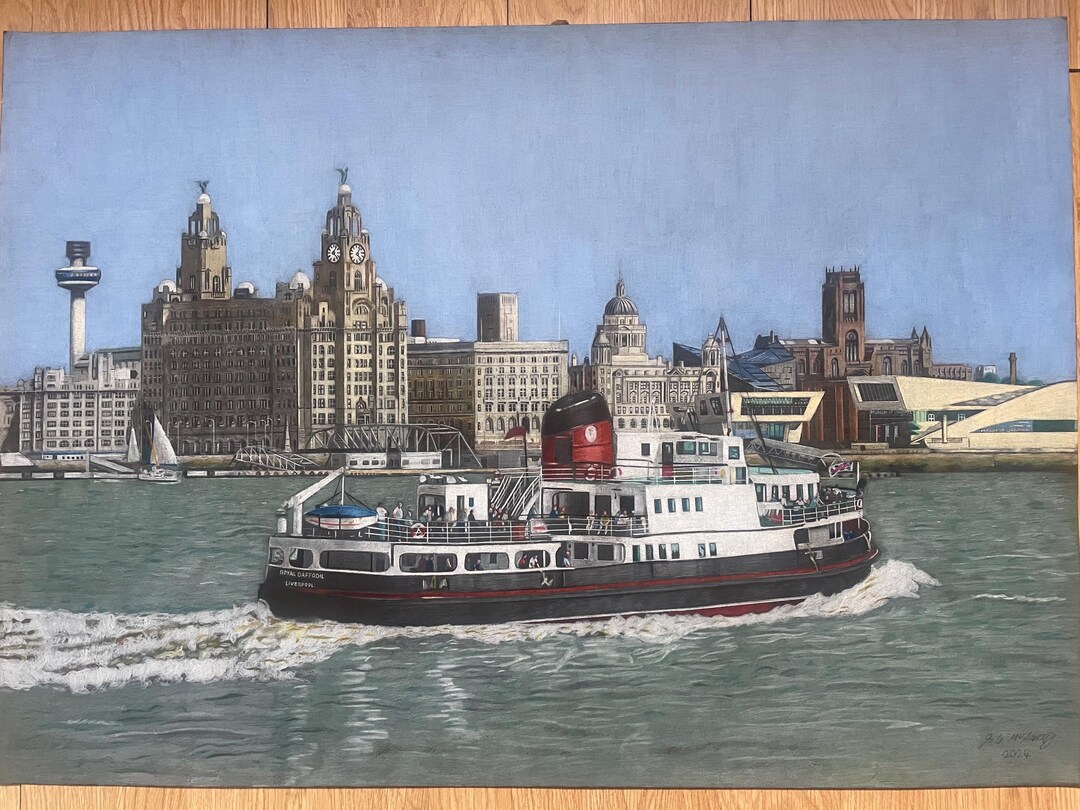 Mersey Ferry Art. Liverpool Skyline. Artist. Wirral Art. - Etsy