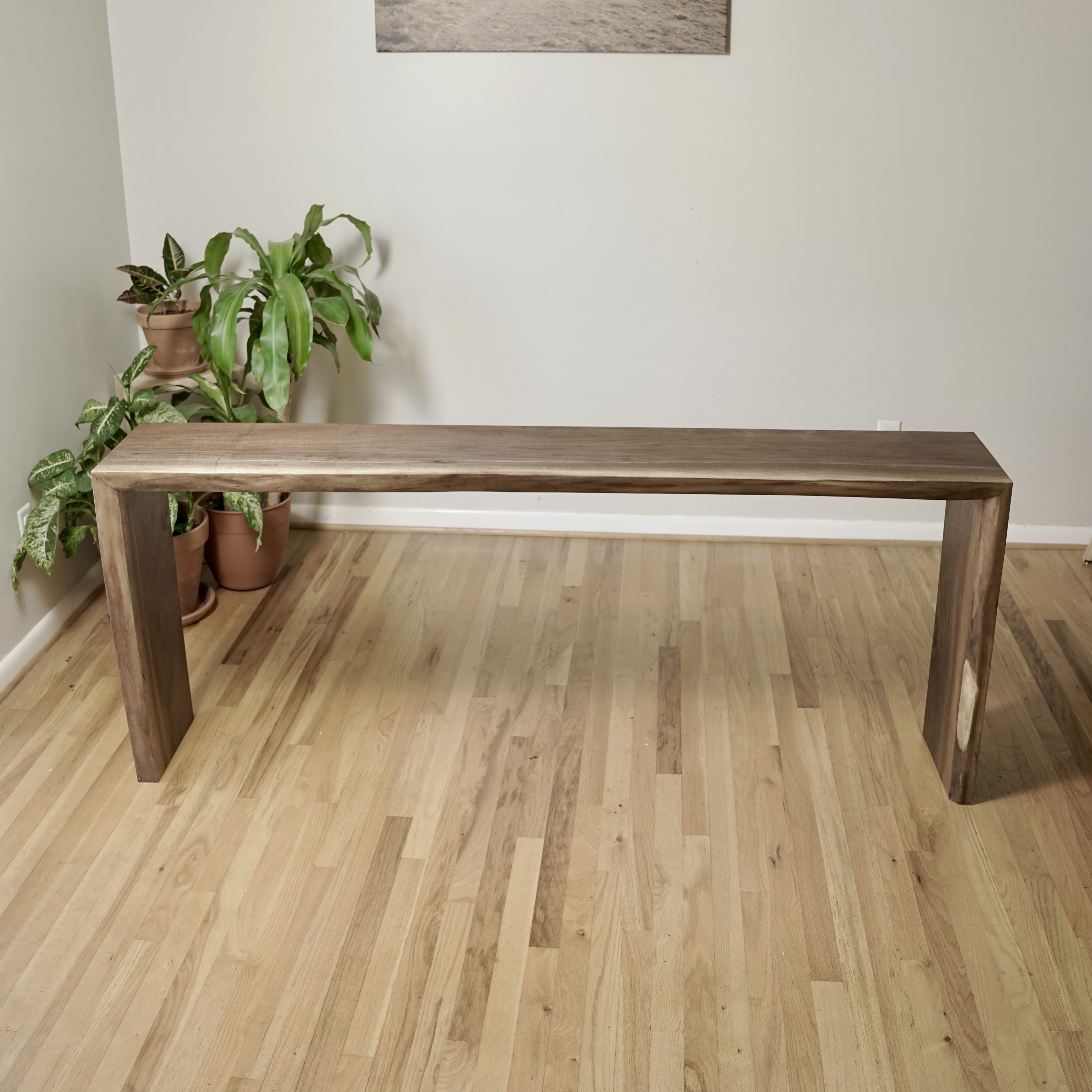 Walnut Live Edge Waterfall Console Table - Etsy