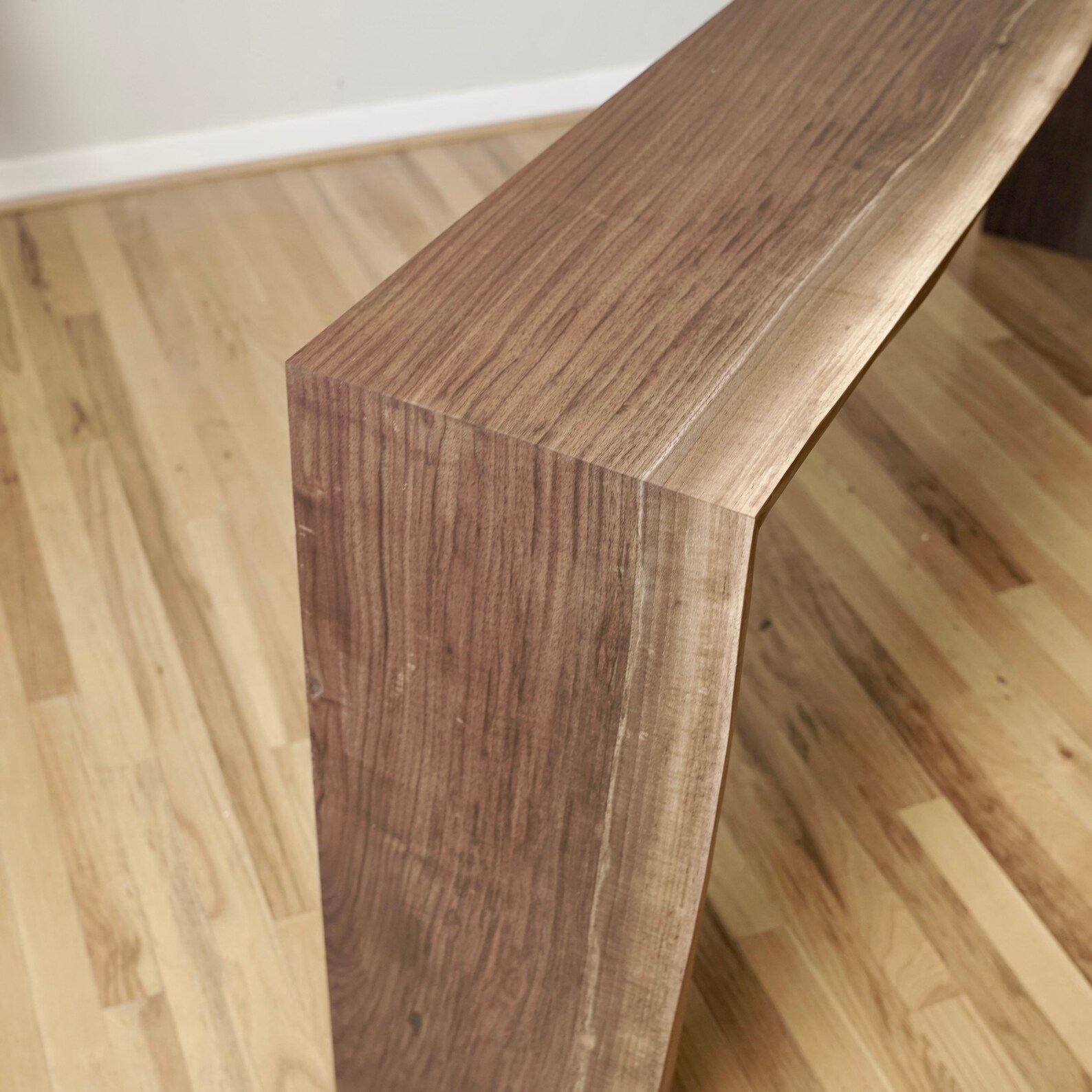 Walnut Live Edge Waterfall Console Table - Etsy