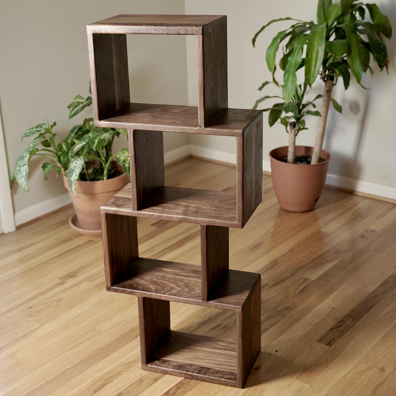 Modern Wooden Bookshelf - Etsy
