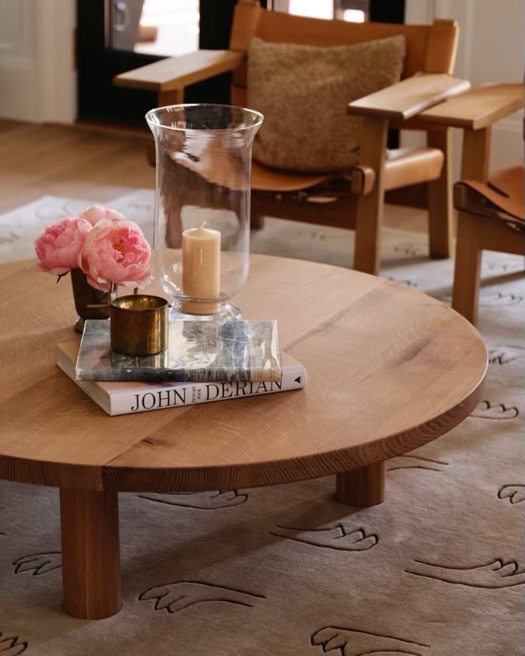 Round Wood Coffee Table | Three Legged | Handmade Custom | Walnut Oak Cherry Maple | Mid Century ...