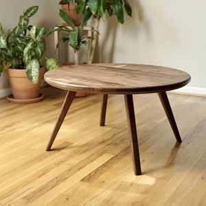 Round Scandinavian Coffee Table, Maple Coffee Table, Walnut Coffee ...