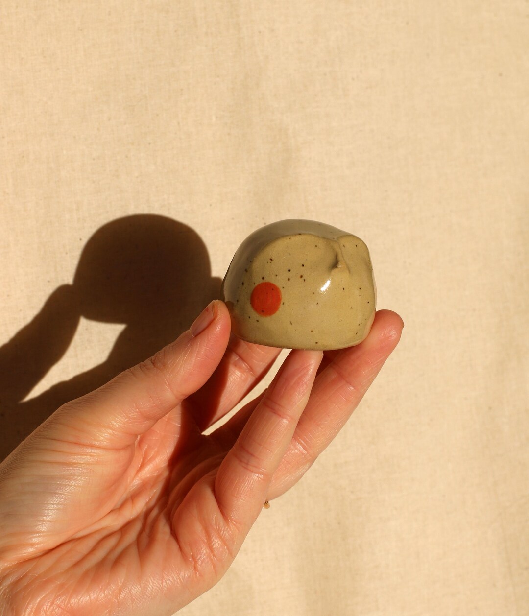Face Paperweight, Sculpture, Stoneware Bookshelf Decor, Unique Moon ...