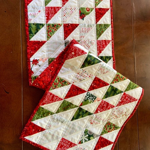 Table Treasure Quilted Table Runner Pattern Cut Loose Press | Etsy