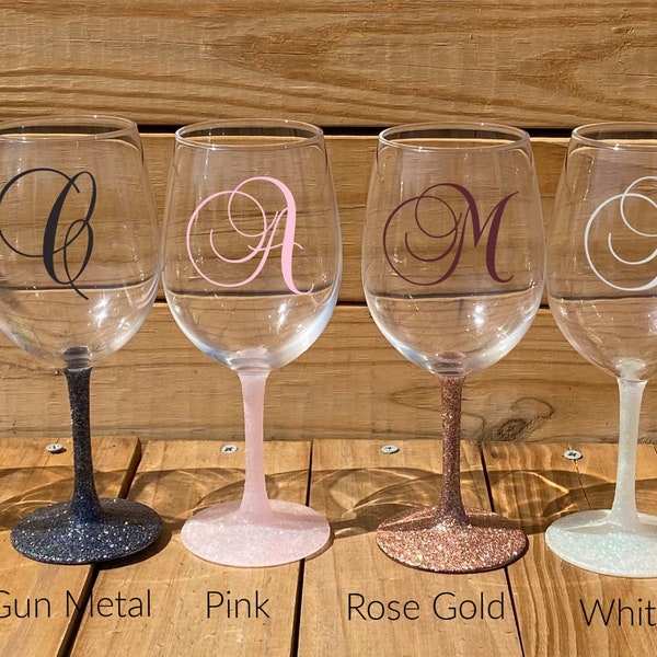 Monogram Wine Glass - Etsy
