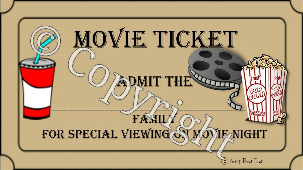 Printable Movie Ticket Gift Tag Label - Etsy