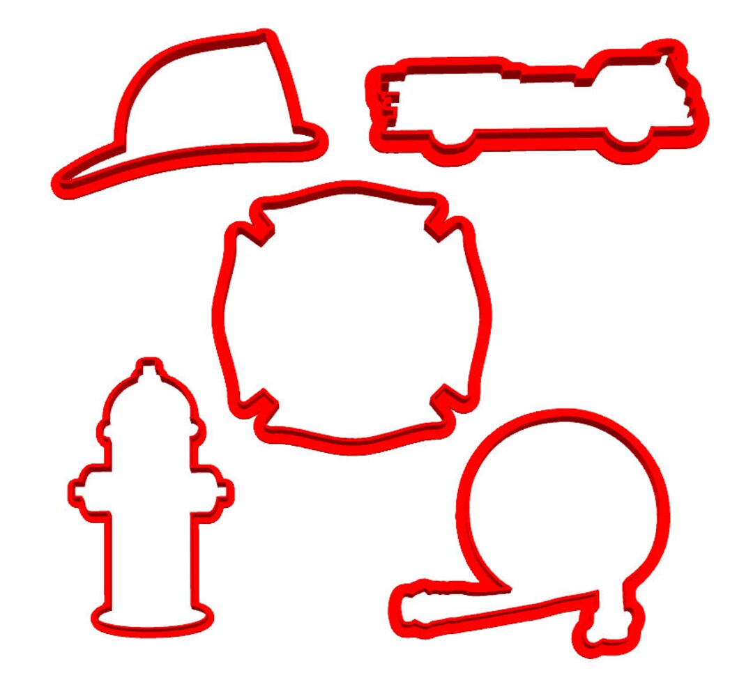 Fire Fighters Cookie Cutter Set - Etsy