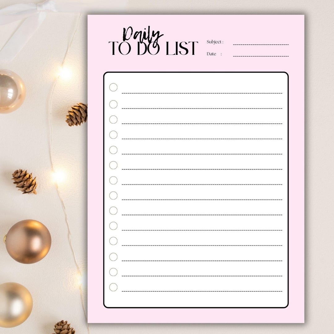 Daily to Do List Printable | Minimal A4 A5 Planner Page | Simple To-do ...