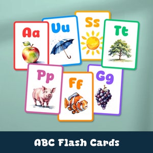 Educational ABC Flash Cards for Toddlers - Printable Digital Download ...