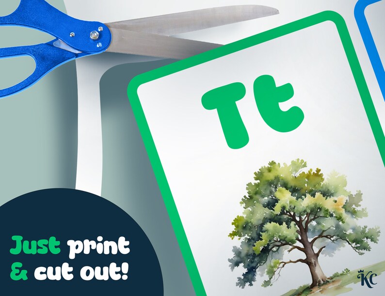 Educational ABC Flash Cards for Toddlers - Printable Digital Download ...