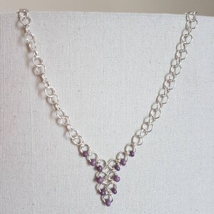 Violet Purple Beaded Chain Necklace - Etsy UK