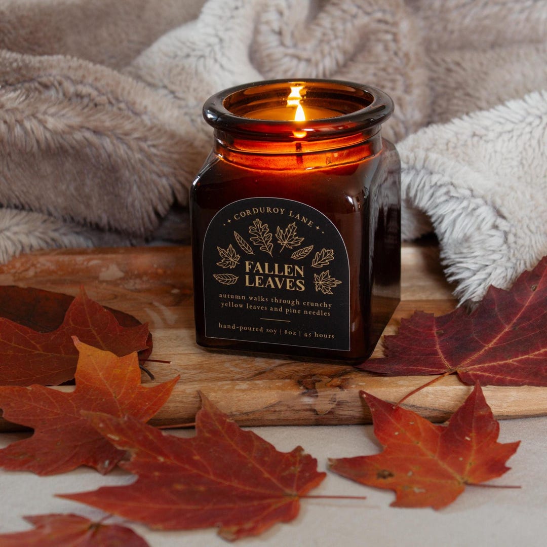Fallen Leaves | Fall Apothecary Candle, Cozy Moody Fall Aesthetic, Dark ...