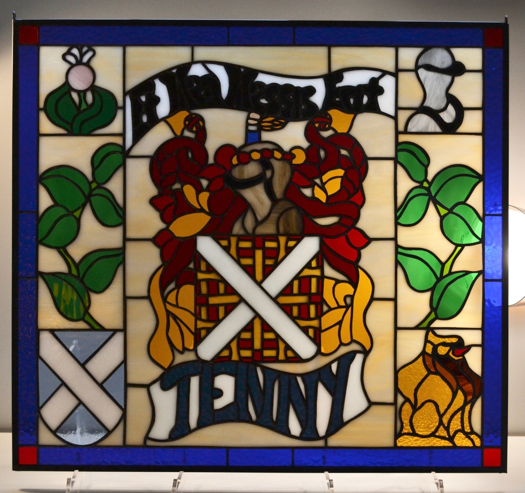 23-20 Family Crest Family Oat of Arms Custom Stained Glass - Etsy