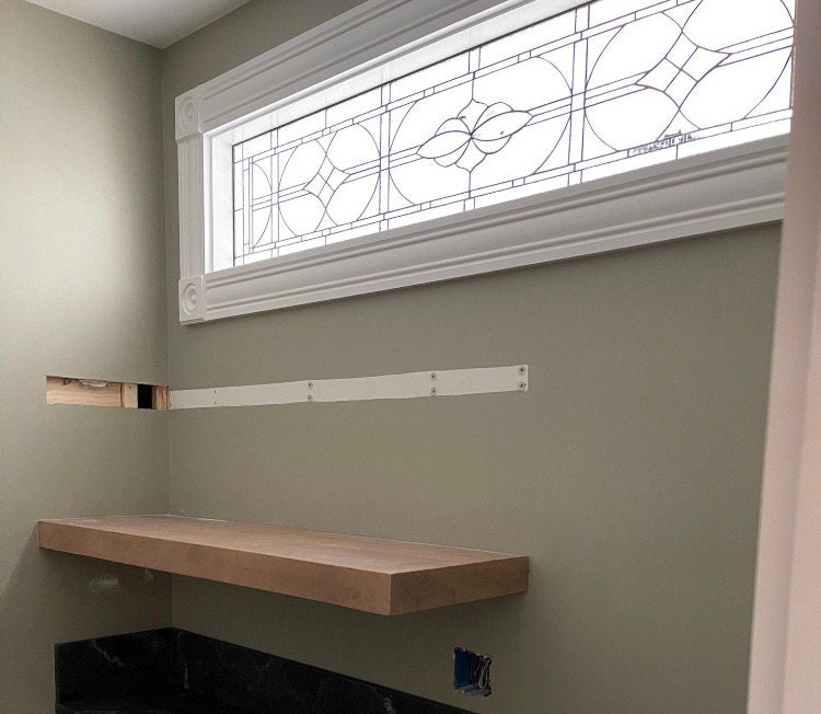 22-02 Custom Stained Glass Transom Window in Clear Textures and Beveled ...