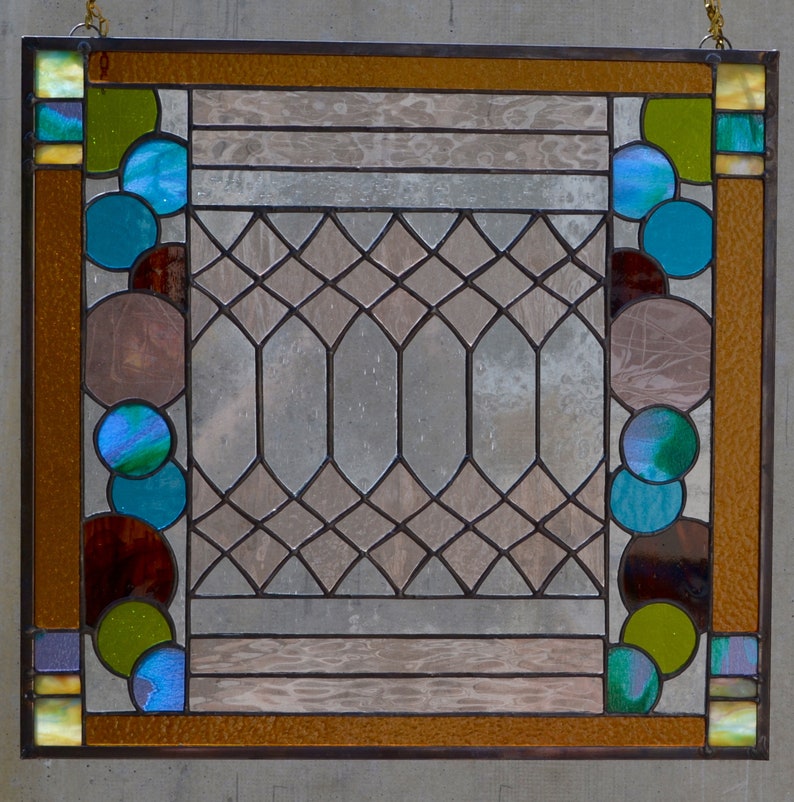 Custom stained glass panel combining a traditional arts and - Etsy Italia