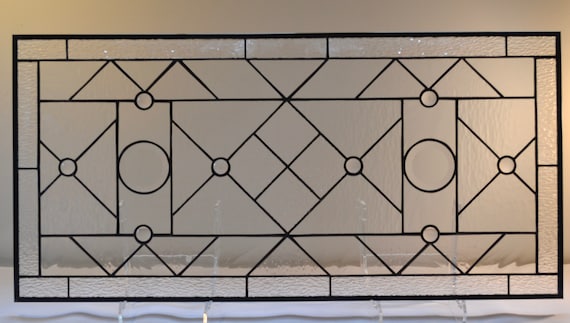 22-04 Custom Stained Glass Transom Window in Clear Textures | Etsy
