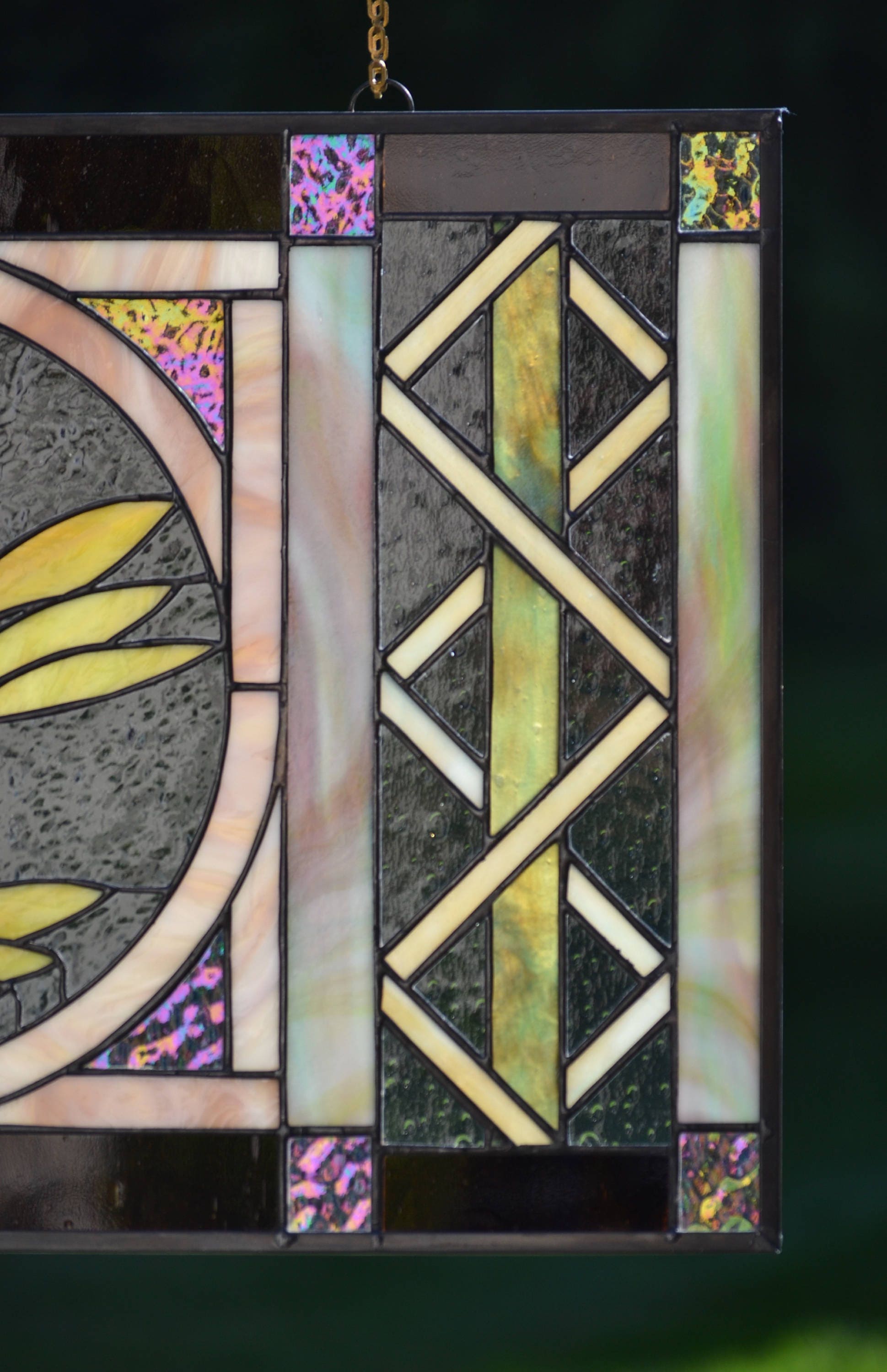 Whimsical Garden Motif Stained Glass Panel - Etsy