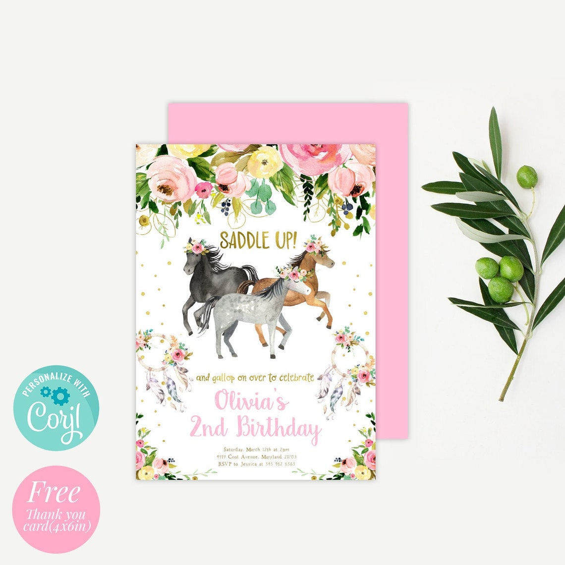 Editable Horse Birthday Invitation Horse Invitation Horse - Etsy