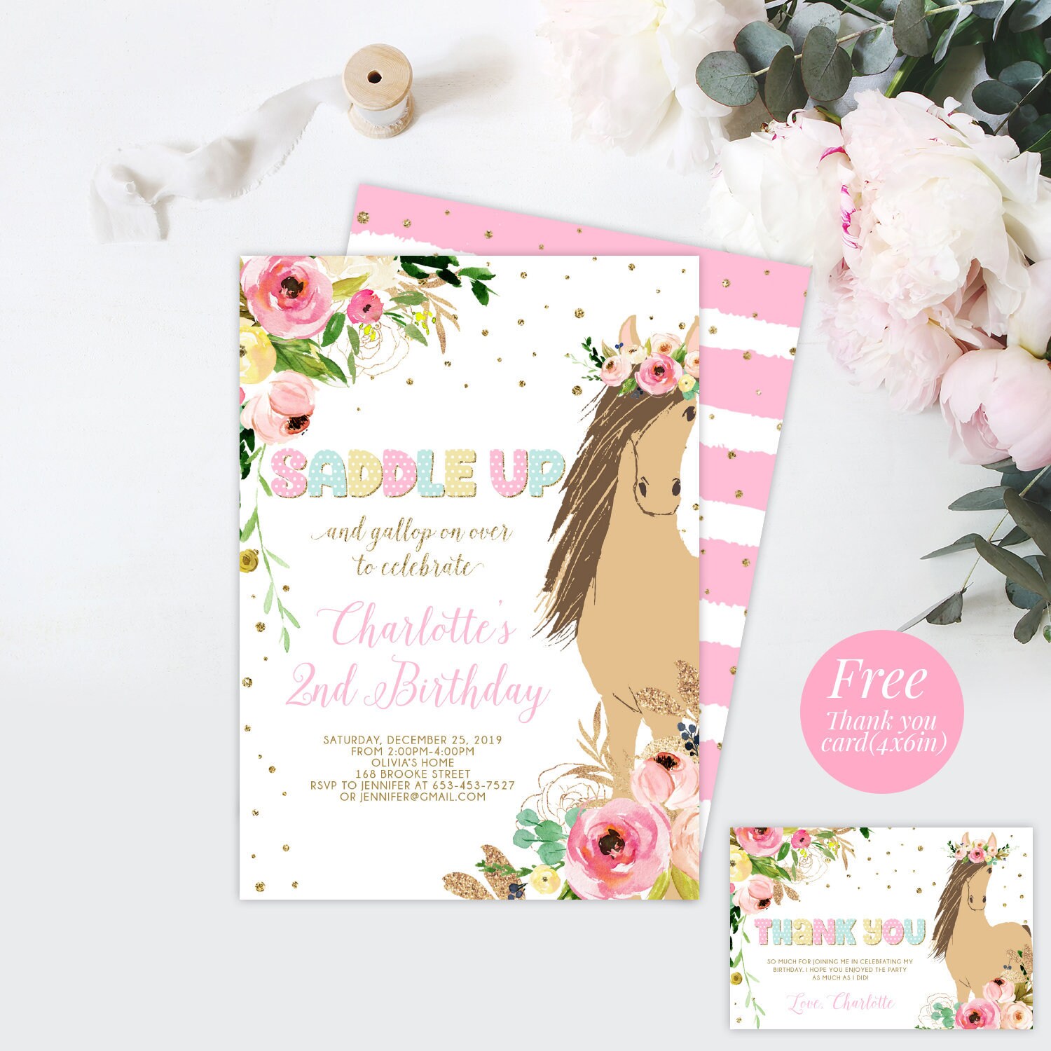 Horse Birthday Invitation Horse Invitation Horse Party - Etsy