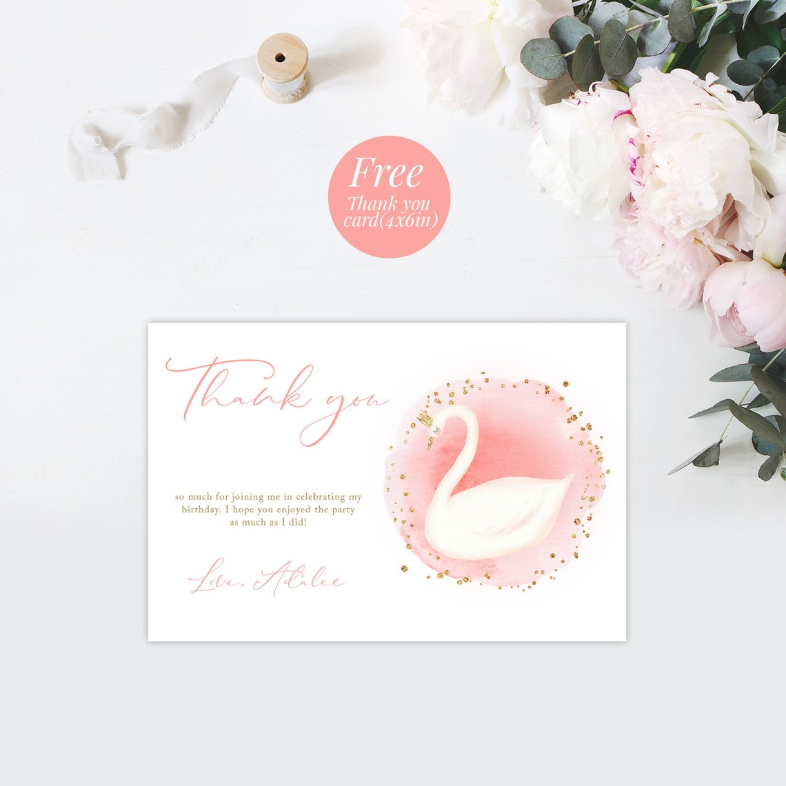 Swan Birthday Invitation Swan Invitation Swan Princess | Etsy