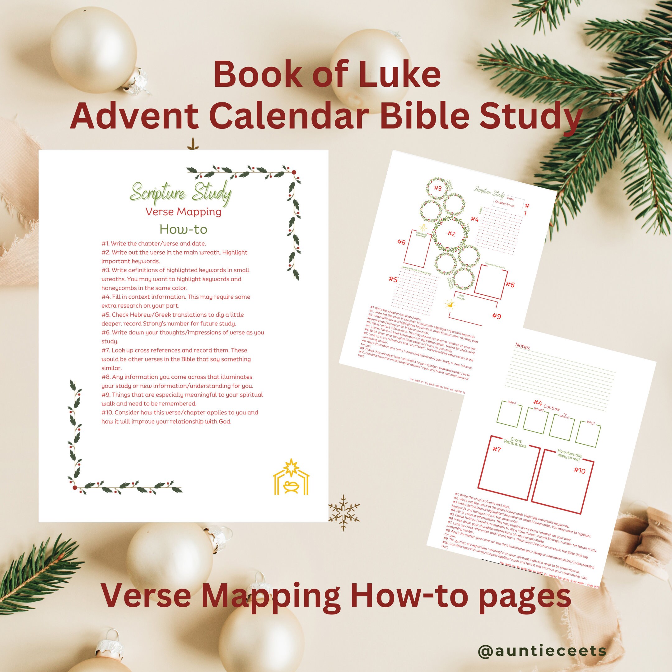 Book of Luke Advent Calendar Bible Study and Verse Mapping - Etsy