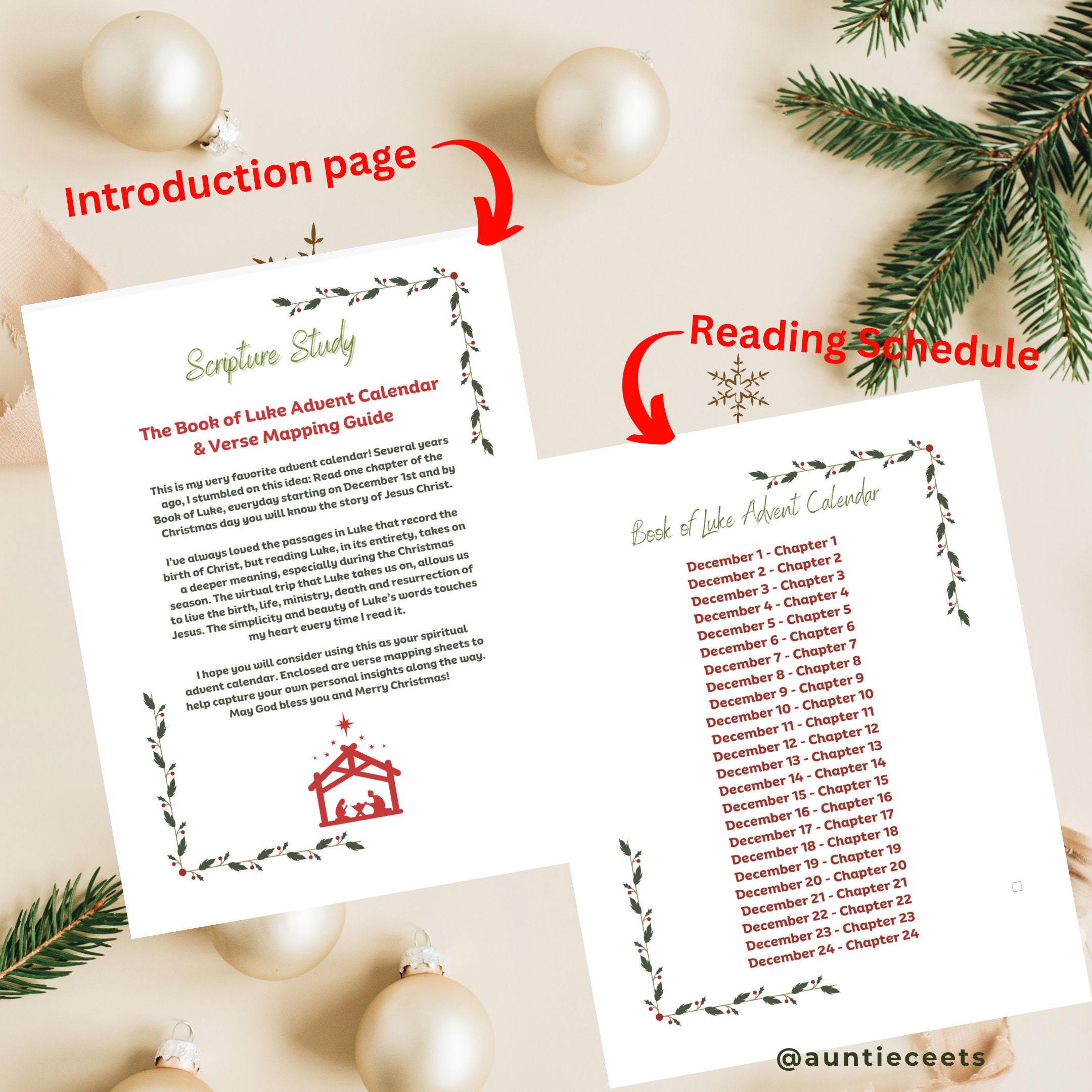 Book of Luke Advent Calendar Bible Study and Verse Mapping - Etsy