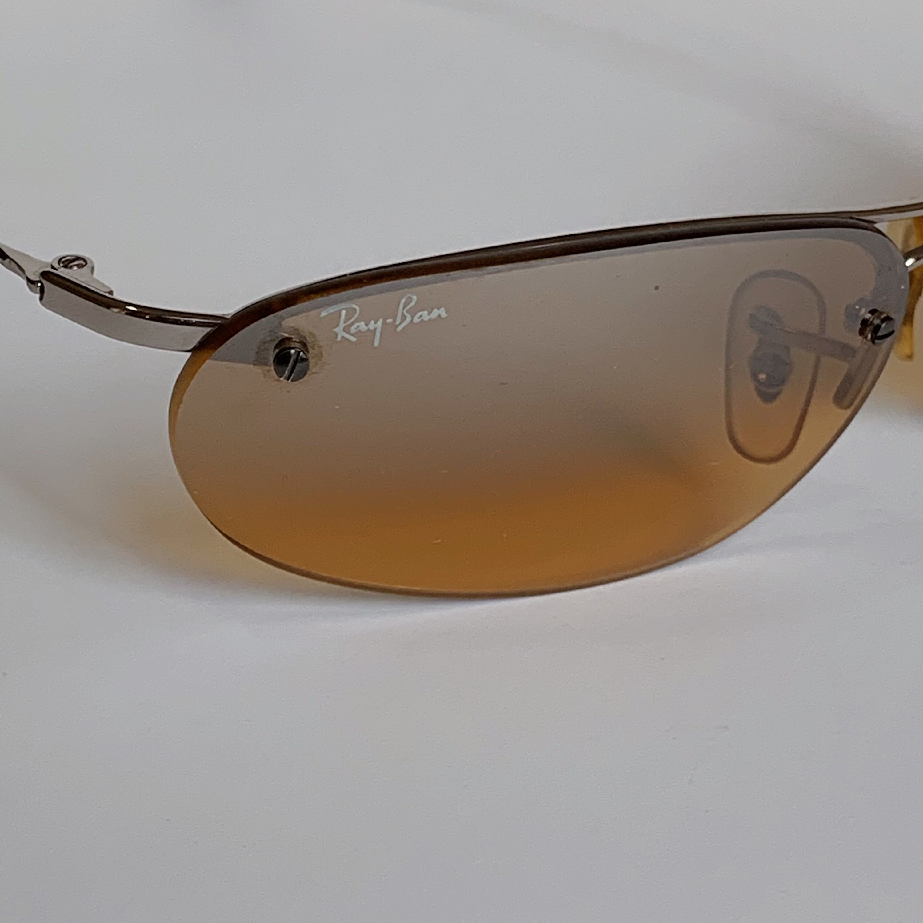 Ray-ban Vintage Aviator Half Rimless 2 Colors Orange and Mirrored ...