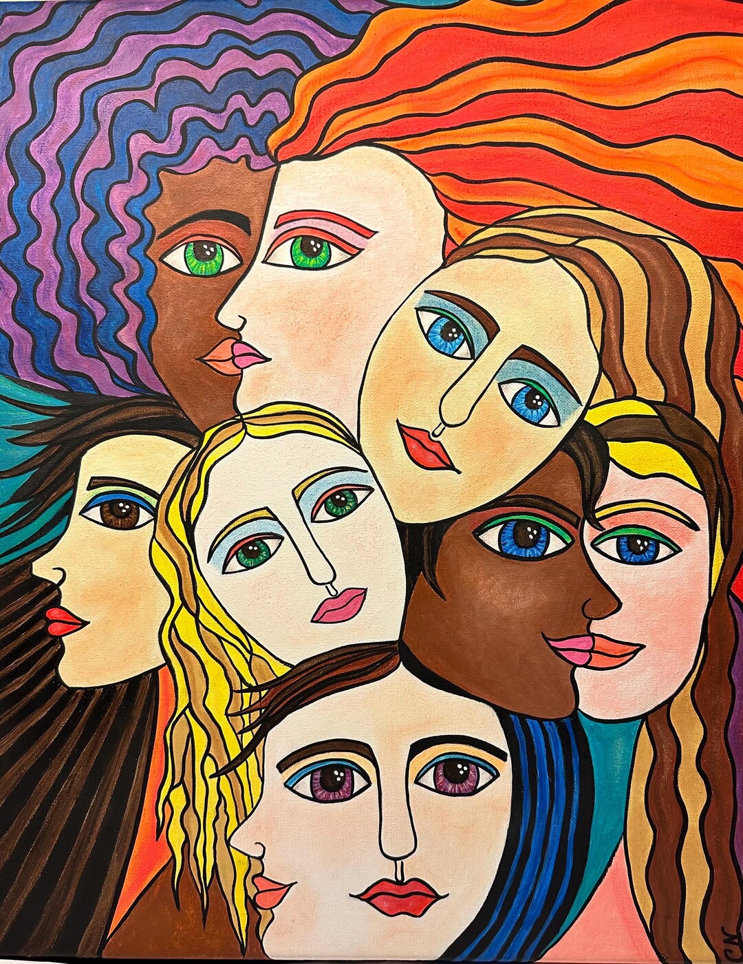 Original Acrylic Painting 15x20” Cubism Art, Cubist Art, Portrait of ...