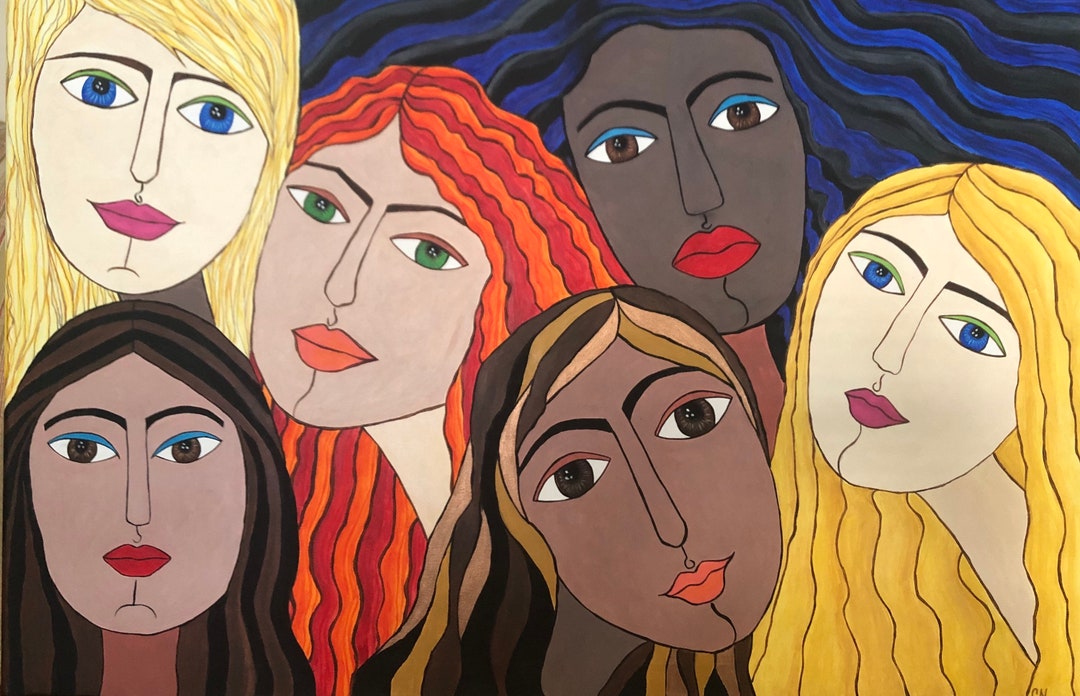 Original Acrylic Painting on Canvas 36x24” Cubism Art, Cubist Art ...