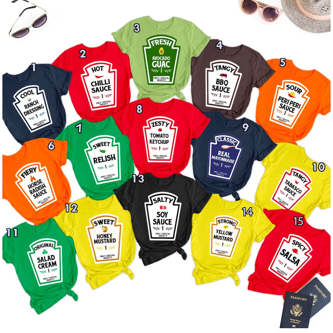 Condiments Matching Cosplay Shirt, Ketchup and Mustard Group T-shirt ...