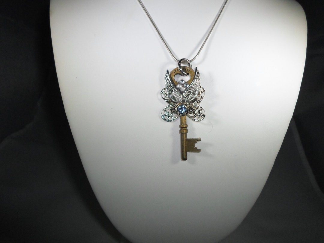 Wing Key With Blue Rhinestone - Etsy
