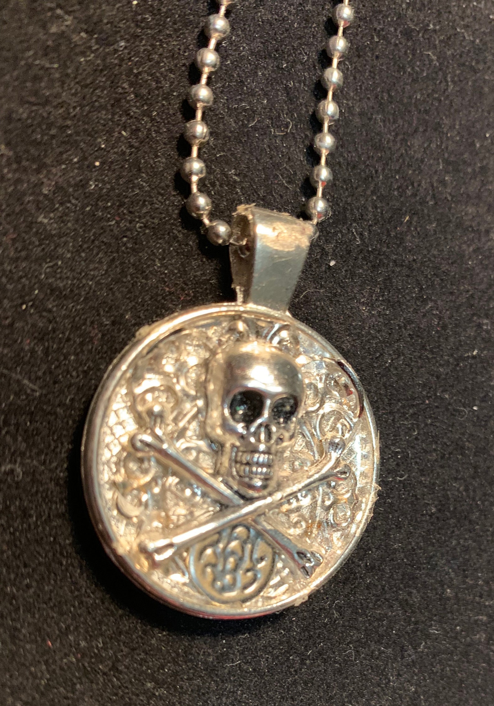 Pirate Skull Coin Pendant, Reversible - Etsy