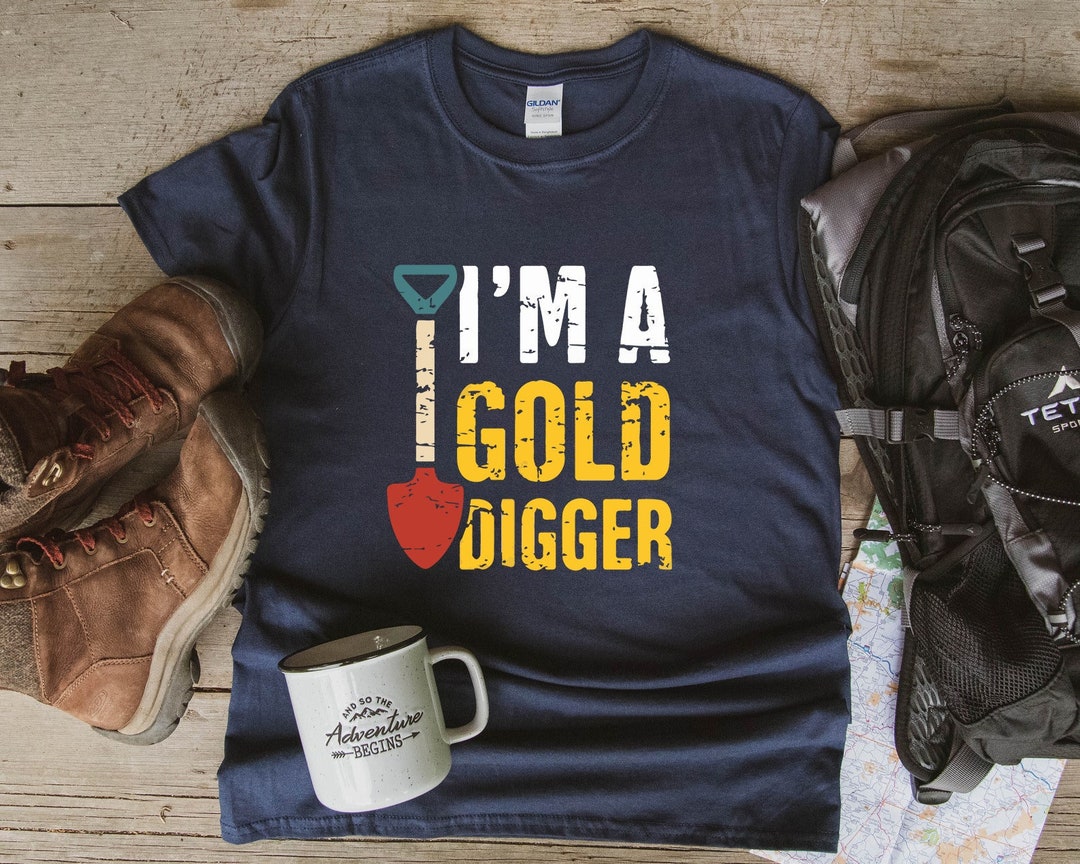 Gold Digger Retro Vintage Graphic Gold Prospecting Tee, Gift for Gold ...