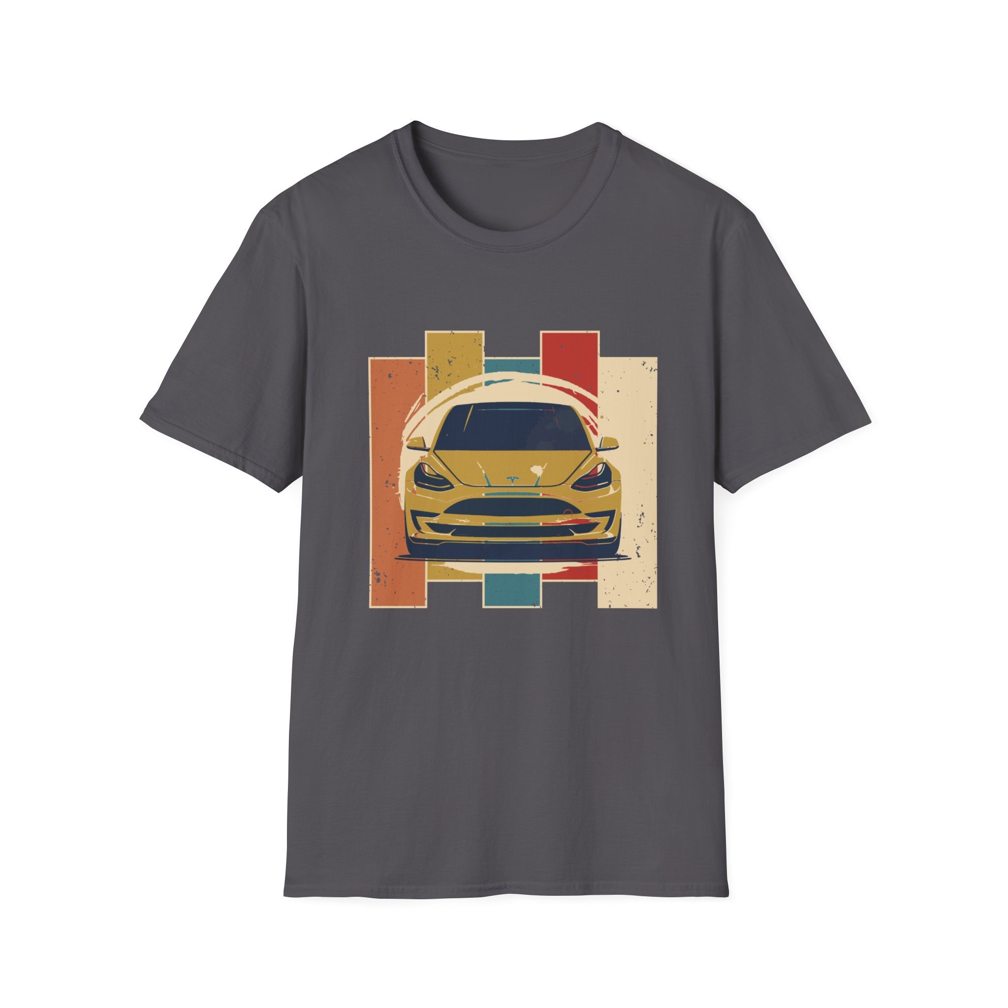 Tesla T-shirt, Retro Colors Tesla Car, Tesla Unisex Shirt, Elon Musk ...