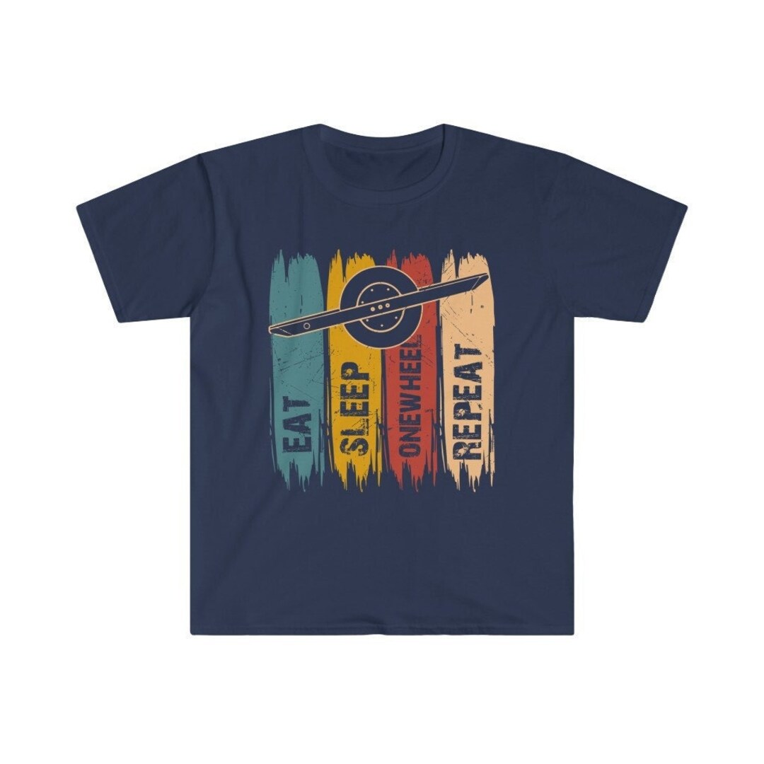 Eat Sleep Oneweel Repeat Shirt, Onewheel Retro Vintage Colors Graphic T ...