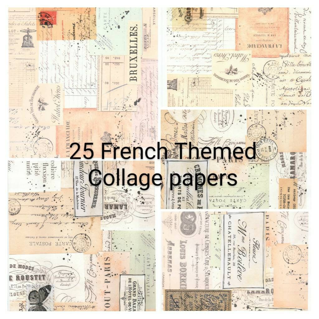 FRENCH PAPERIE: French theme Collage sheets Master Board | Etsy