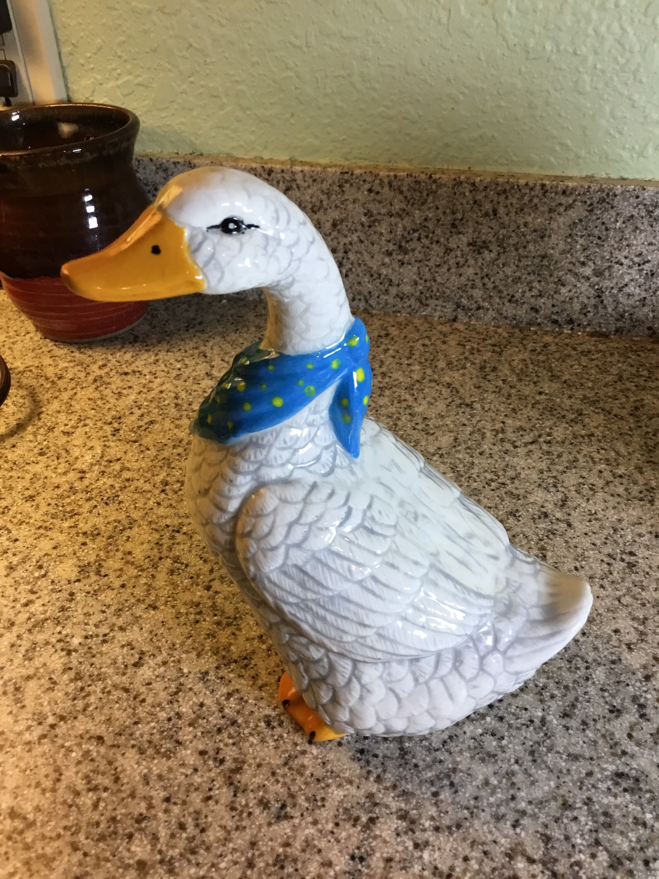 Vintage 90s set of two cemaic duck figurines. Male and Female | Etsy