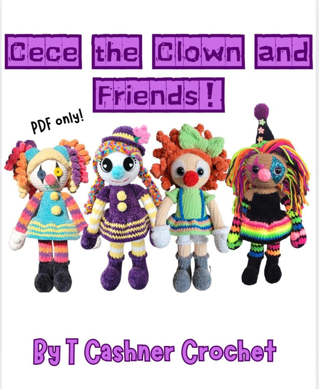 PATTERN: Cece Clown and Friends Pattern - Amigurumi Plush Clowns ...