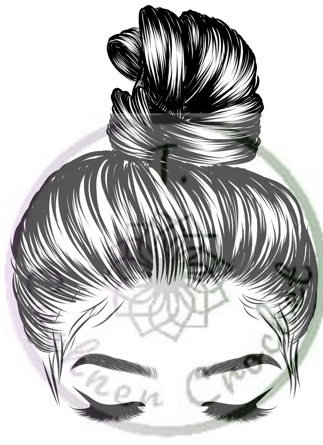 Printable Messy Bun Display for Earwarmer, Headband, Earmuff,etc - Etsy