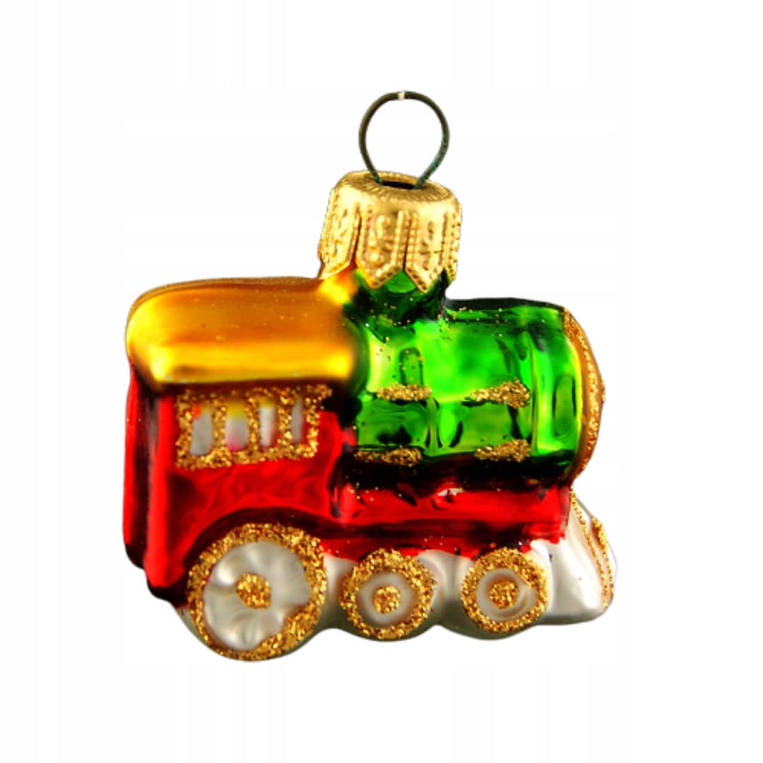 Handmade Glass Holiday Locomotive, Hand Painted Train Figurine ...