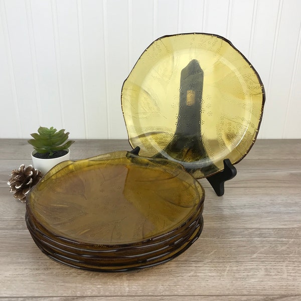 Amber Glass Plates - Etsy