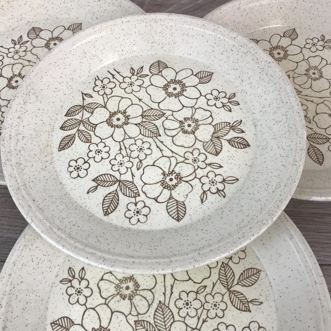 Vintage TAMS England Stoneware Dinner Plates, Set of 4 Banquet Brown ...