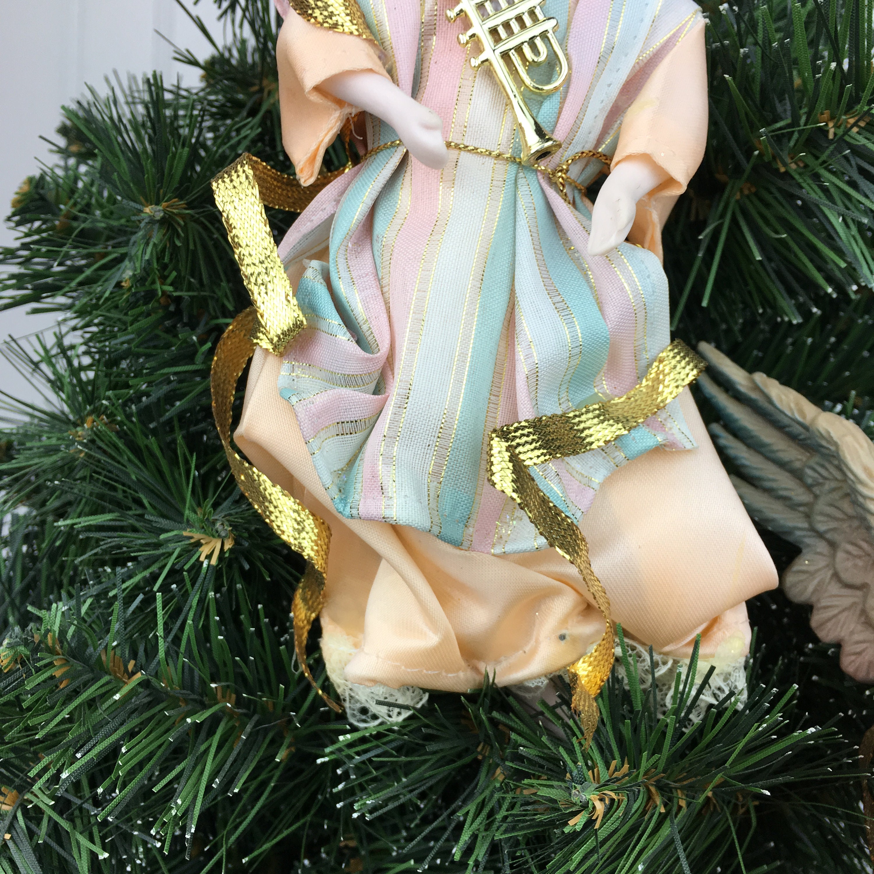Vintage Christmas Vintage Gift Country Home Holiday Decor Angel Playing ...