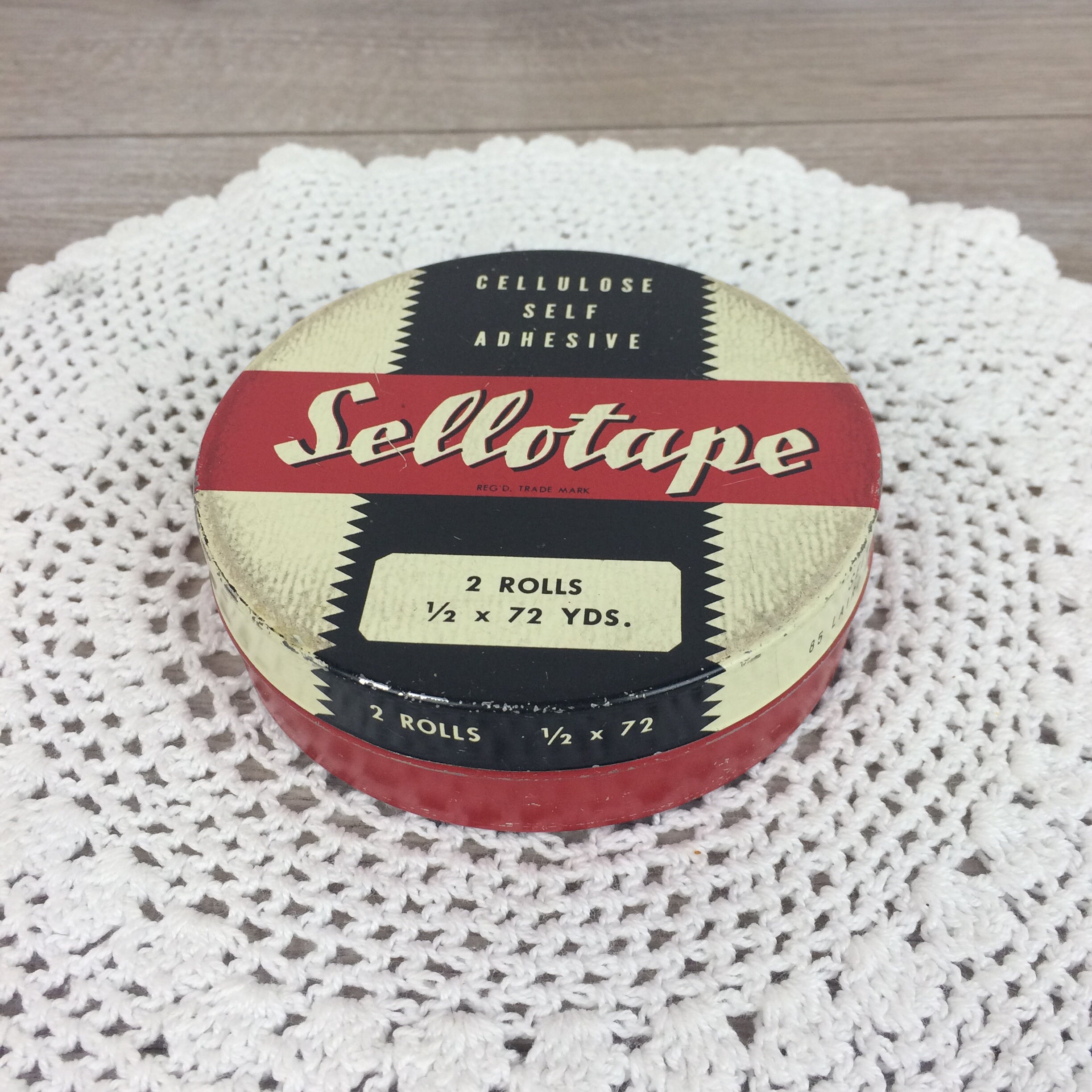 Red Sellotape Tin Box / Retro 50's / Small Tin Storage | Etsy