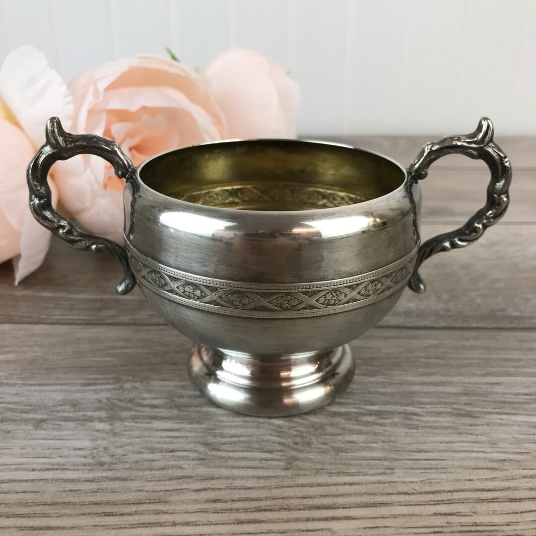 Vintage Viking Plate Sugar Bowl, Silver Plated Open Sugar, EP Copper ...