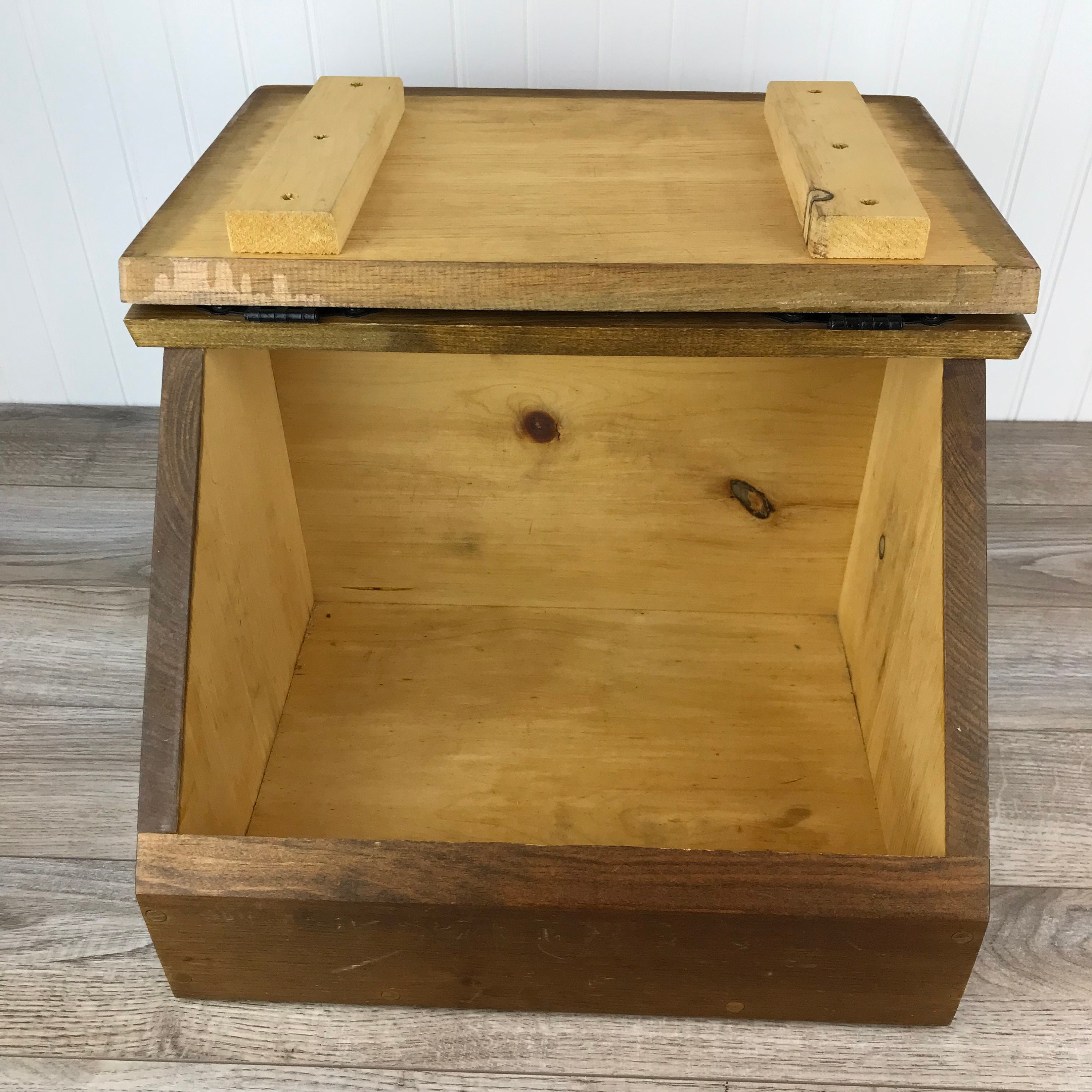 Vintage Large Wooden Bread Box Open Top Rustic Cabin Decor - Etsy