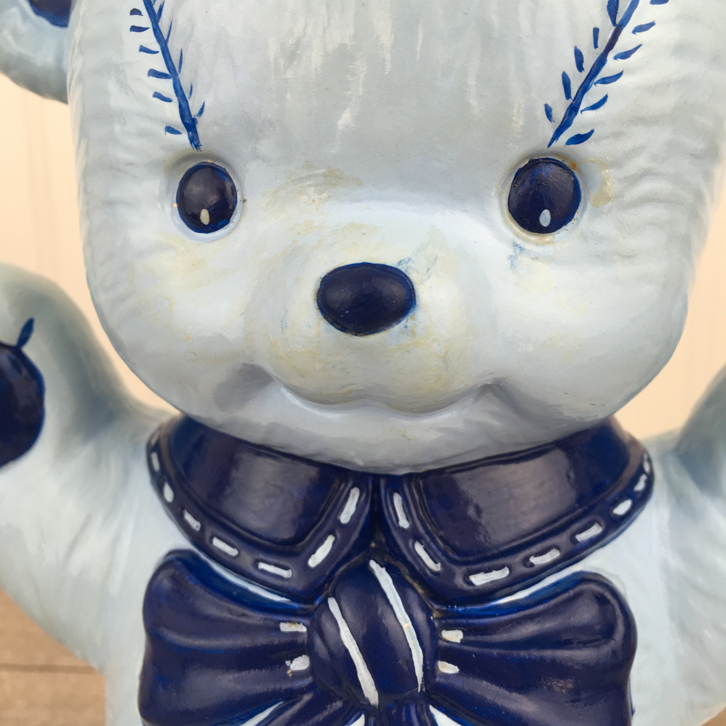 Vintage Blue Teddy Bear Piggy Bank Rob Roy Style Adorable | Etsy