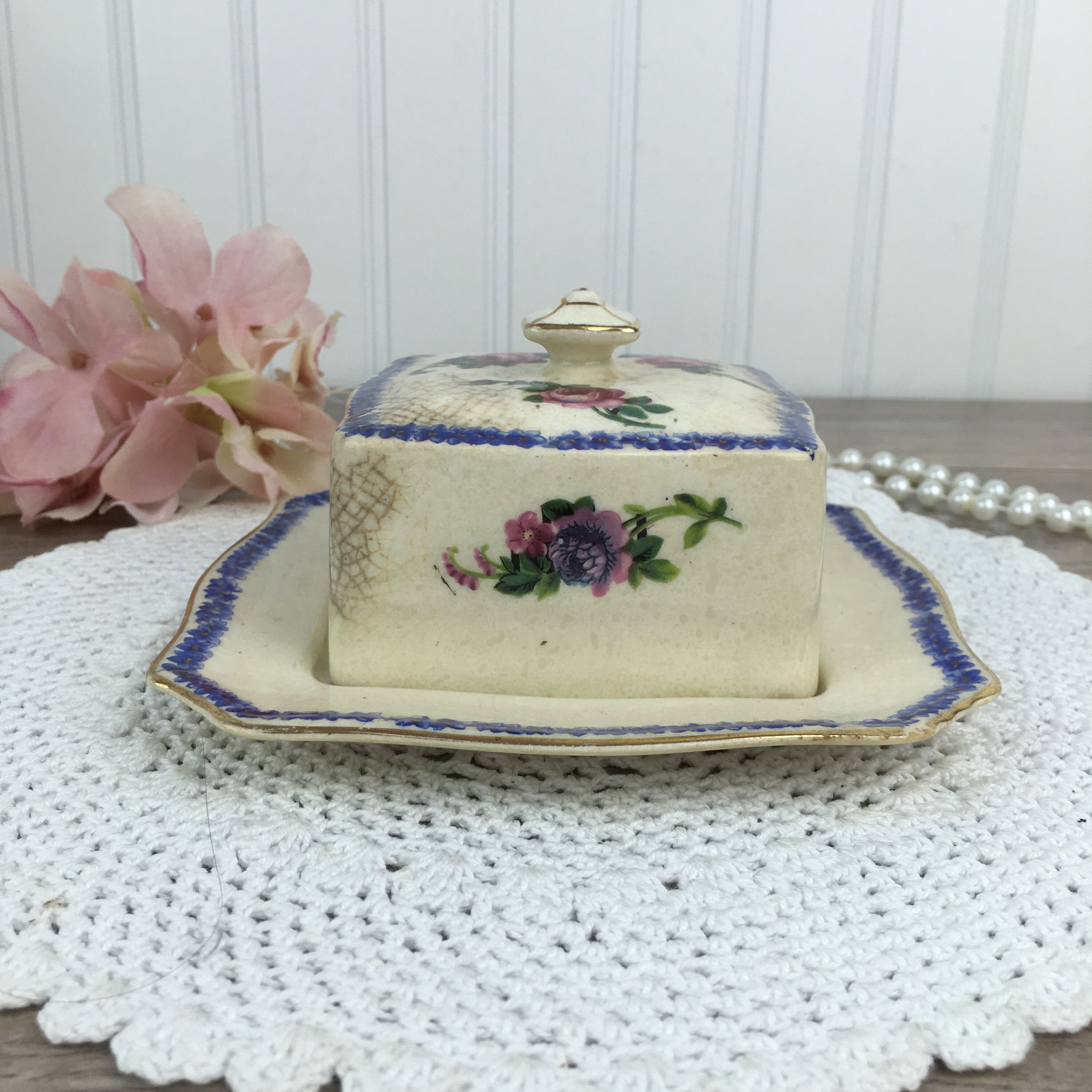 Vintage 1940's Royal Winton Grimwades Butter Dish w/ Lid | Etsy