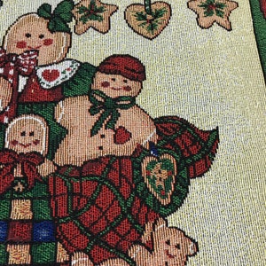 Vintage Christmas Gingerbread Placemat, Set of 2, Pair of Woven Fabric ...